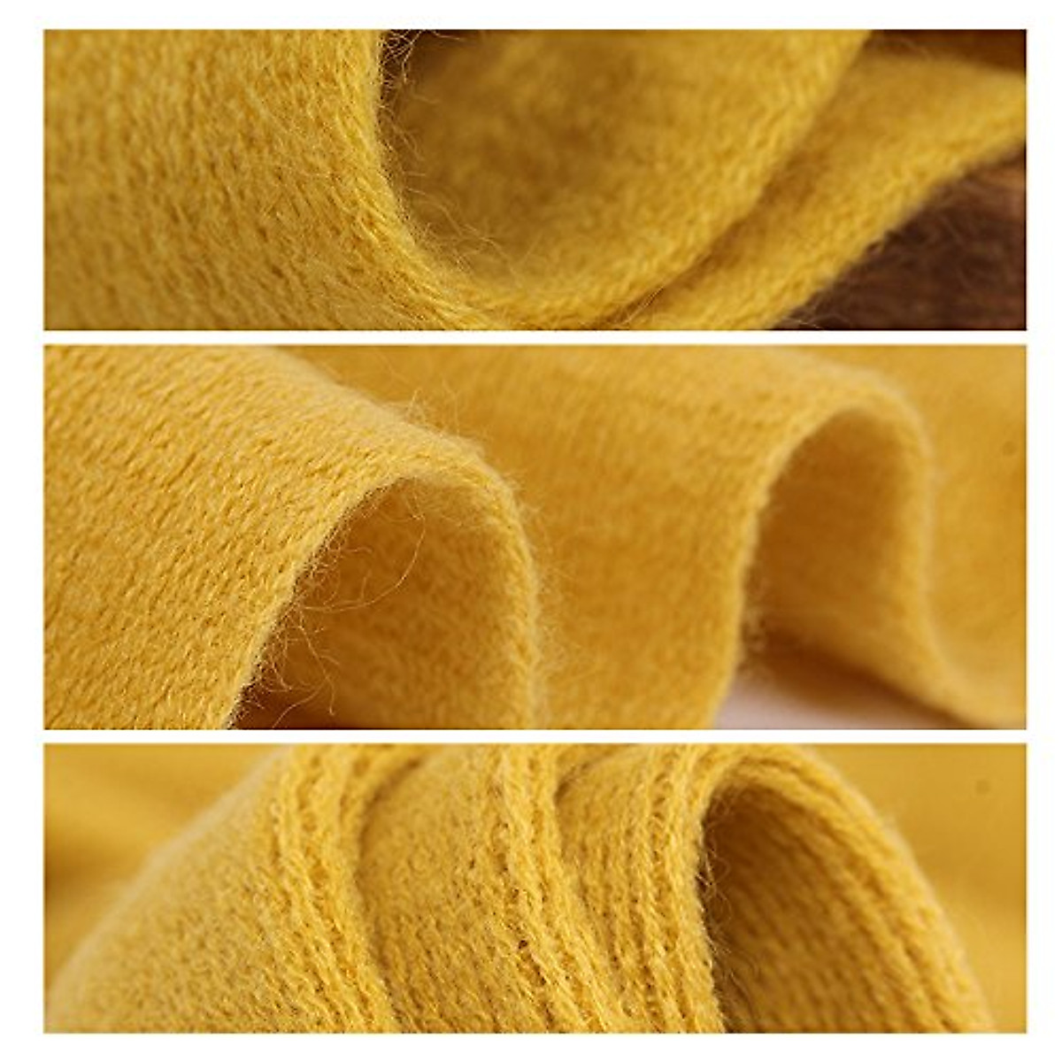 Wander Agio Womens Warm Long Shawl Winter Upset Large Scarf Pure Color Coffee