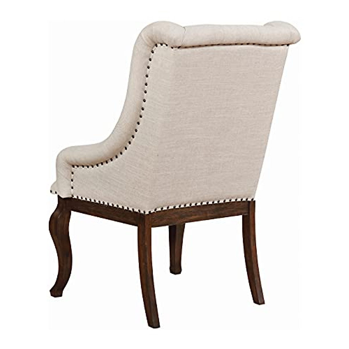 Coaster Home Furnishings Brockway Glen Cove Arm Chairs with Button Tufting and Nailhead Trim Antique Java and Cream (Set of 2)