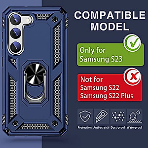 Cases for Samsung Galaxy S23 5G Case with Screen Protector [Military Grade Drop] Heavy Duty Silicone Rugged Shockproof Protective Cover for Samsung Galaxy S23 5G Phone Case with Ring Kickstand Hard