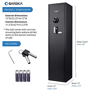 Barska Quick and Easy Dual Access Digital Biometric Fingerprint & Keypad Code Rifle Firearm and Long Gun Safe for Home - 11 Position