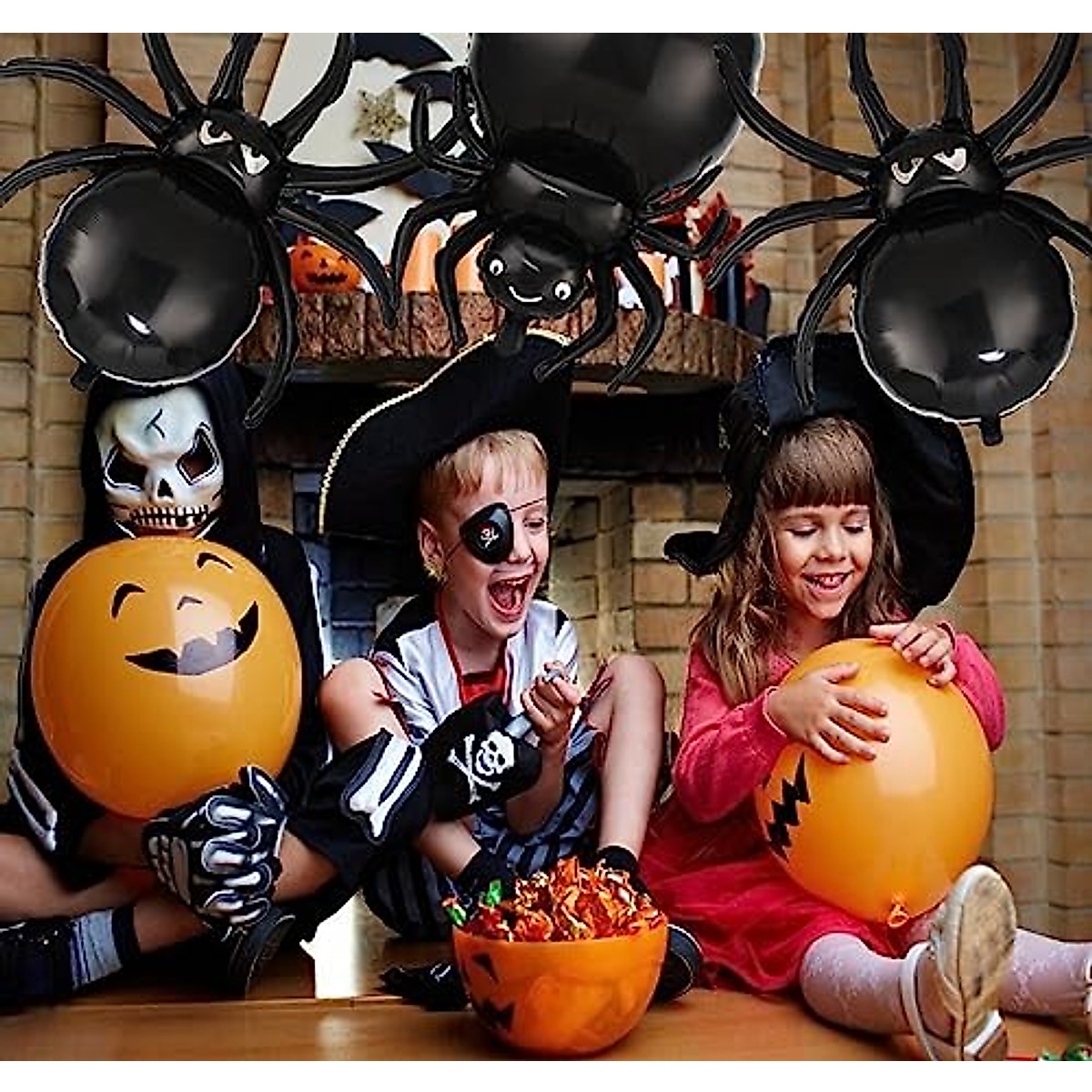 10 Pcs Spider Foil Balloons Halloween Decorations - 32.5" Black Spider Balloon 3D Realistic for Halloween Party Decorations Birthday Party Supplies for Home