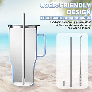 AUSOR 30 oz Tumbler with Lid and Straw,Water Bottle with Handle,Insulated Stainless Steel Tumbler for Hot & Cold, Coffee Travel Mug Cups Reusable Blue