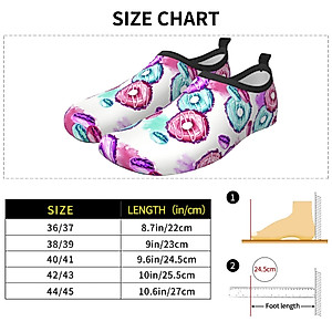 Donut Macarons Water Shoes for Men Women Aqua Socks Barefoot Quick-Dry Beach Swimming Shoes for Yoga Pool Exercise Swim Surf