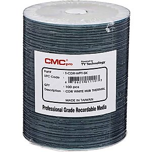 Taiyo Yuden 600 CMC Pro 48X CDR (CD-R) 80min 700MB White Thermal Hub Printable