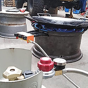 GASPRO 0-30 PSI Adjustable High Pressure Propane Regulator with Gauge, 5-Foot Stainless Braided Hose, Perfect for Turkey Fryer, Gas Burner, Fire Pit