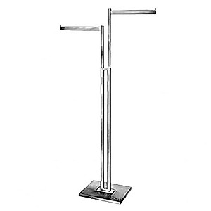 NAHANCO K23 2-Way Garment Rack, 16" Straight Arm Rectangular Tubing, Chrome