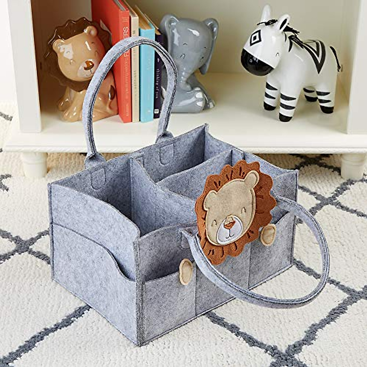Baby Aspen Lion Diaper Caddy Changing Table Organizer, Orange, One Size