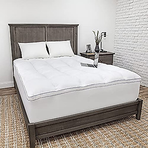 SensorPEDIC MemoryLOFT Supreme 3.5" Memory Foam and Fiber Mattress Topper, Full, White