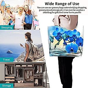 DHWUIASF Beautiful Orchid Printed Large Capacity Portable Tote Shoulder Bag, Suitable For Shopping