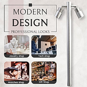 LEDupdates 2pcs JEWELRY SHOWCASE LED POLE LIGHT Stem MODEL WF133 Silver 11 INCH for display, trade show, museum and retail stores (6000K pure white)