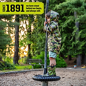 Western Chief Boys Waterproof Printed Rain Boot with Easy Pull on Handles - Camo, 4 M US Big Kid