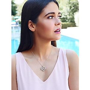 Jes & Jani Infinity Heart Necklace for Women, Love Heart Pendant with Cubic Zirconia and Infinity Necklace, 925 Sterling Silver Heart Necklace for Girlfriend