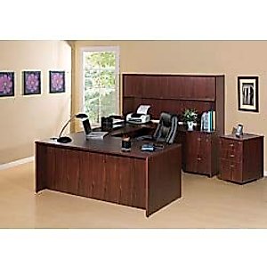 Lorell Desk Shell, Mahogany