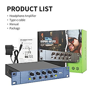 XTUGA 4 Channel Headphone Amplifier Stereo Audio Amplifier, Headphone Amplifier Portable