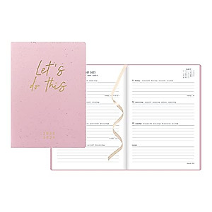 Letts of London Inspire Academic Weekly/Monthly Planner, August 2023 to July 2024, Week-to-View, Sewn Binding, Multilingual, A5 Size, 8.25" x 5.875", Pink (C031388-24)