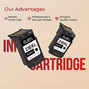 ejet Remanufactured 240XL Black Ink Cartridge Replacement for Canon PG-240XL Black Ink Cartridge for Pixma MG3620 MG2120 MG3520 TS5120 MX452 MX512 MX532 MX472 MG3120 MG4120 MX432 Printer (2 Black)