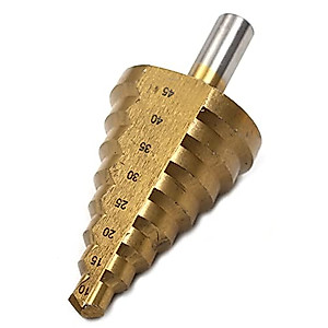 Chiloskit 10-45mm Metric Titanium High Speed Steel Step Drill Bit Set for Wood Metal Hole Cuter Set Working Tool Bit