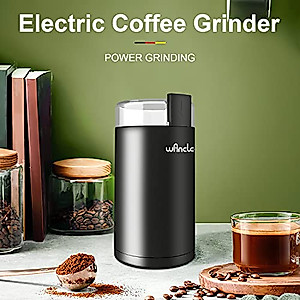 Coffee Grinder, Wancle Electric Coffee Grinder, Quiet Spice Grinder, One Touch Coffee Mill for Beans, Spices and More, with Clean Brush Black