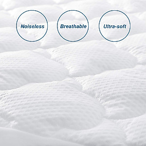 Twin XL Air Mattress Topper, Mattress Topper Twin XL Mattress Pad, Super Soft Breathable and Noiseless Down Alternative Fiber Pillow Top Mattress Pad (15-23'' Deep Pocket)
