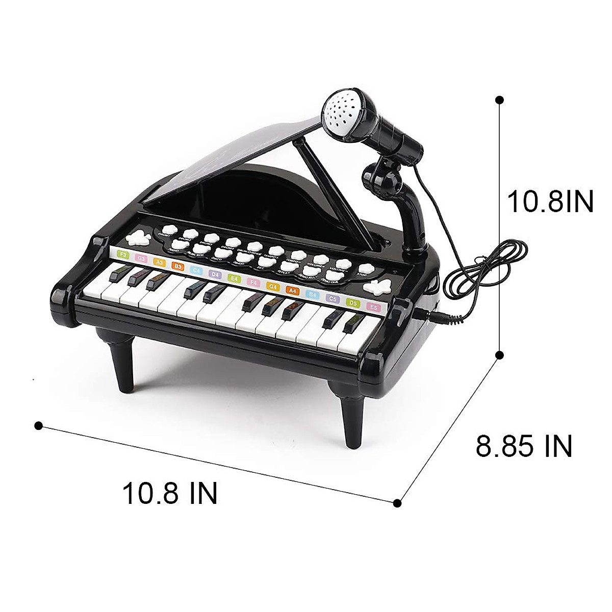 Piano Toy Keyboard for Baby & Toddlers Birthday Gift Toy for 1 2 3 4 Year Old Kids Toy Piano 24 Keys, Black