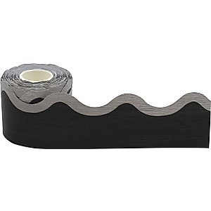 Teacher Created Resources Modern Farmhouse Black with Gray Scalloped Rolled Border Trim – 50ft - Decorate Bulletin Boards, Walls, Desks, Windows, Doors, Lockers, Schools, Classrooms, Homeschool