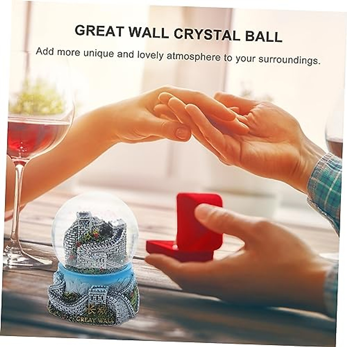 NOLITOY 1pc Great Wall Crystal Ball tablescape Decor Christmas Ornaments Chinese Decor Clear Snow Globe Crystal Snow Globe Nativity Snowglobe Tourist Attractions Crystal Ball Water Desktop
