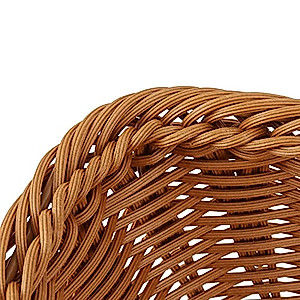 4 Pack 11.8 Inches Poly Wicker Woven Bread Baskets, Imitation Rattan Baskets, Poly Woven Baskets for Fruit, Food, Vegetables2