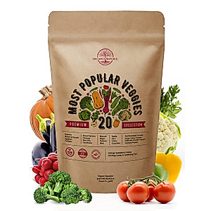 20 Vegetable Non-GMO Heirloom Seeds for Planting Vegetables and Fruits - Seed Packets in Home Survival Garden Seeds Variety Pack for Hydroponic and Outdoor Planting, Semillas de Vegetales Para Sembrar