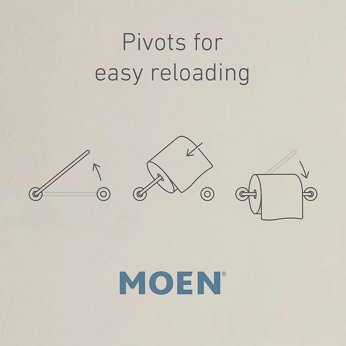 Moen Align Brushed Nickel Pivoting Wall Mounted Modern Toilet Paper Holder, YB0408BN