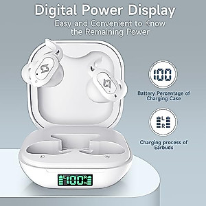 Wireless Earbuds Bluetooth Headphones with Wireless Charging Case 32H Playback LED Display in Ear Earphones Waterproof Ear buds Built in Mic Stereo Bass for iPhone Samsung Android Sport Workout Gym TV