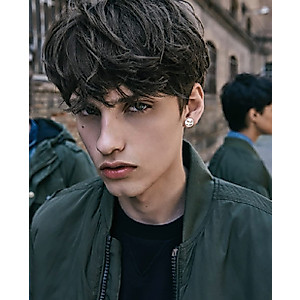 SIISPRI Stainless Steel Black/Silver Jack Skellington Cut-Out Round Circle Button Stud Post Earrings（10mm） (SilverER0026)