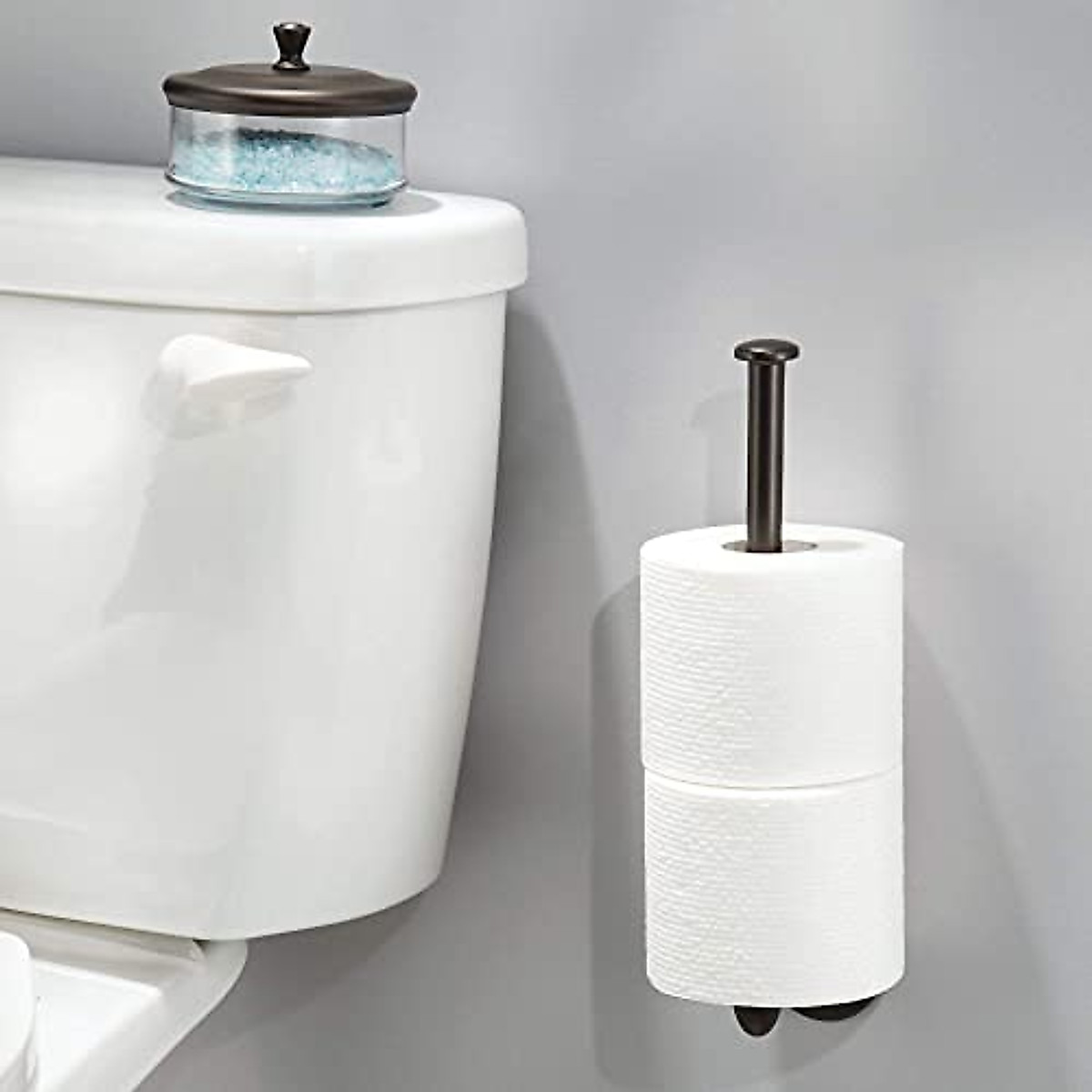 iDesign Orbinni Wall Mounted Metal Paper Towel Holder, Roll Organizer for Kitchen, Bathroom, Craft Room, Set of 1, Bronze