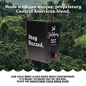 Sail Away Coffee Cold Brew Coffee Box Taps- Less Acidic Coffee Beverages | 120mg Caffeine, Gluten Free, Organic, Keto, Classic Black, 96 Fl. Oz.