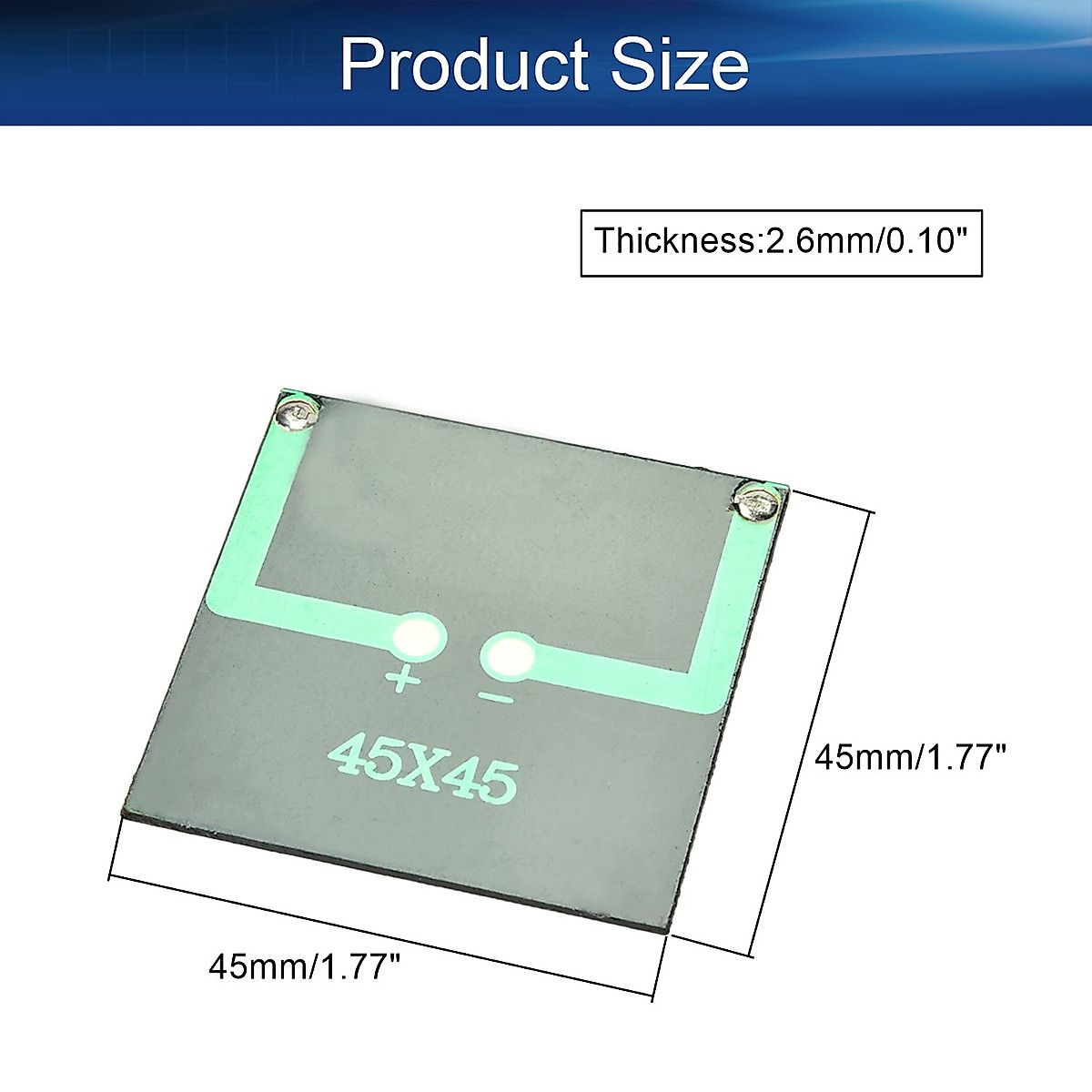 Heyiarbeit 5V 0.25W Polycrystalline Mini Solar Panel Module DIY for Light Toys Charger 45x45mm£¬5Pcs