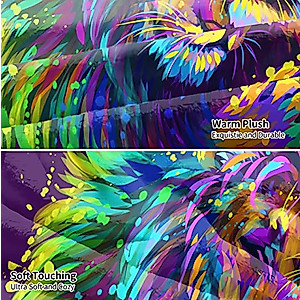 Zhung Ree Flannel Fleece Throw Blanket Lion Embraces Lioness Microfiber Durable Couch Blankets Home Decor Perfect for Bed and Sofa Super Soft Warm Blankets for All Season（60"x 50"）