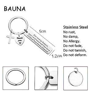 BAUNA Sunday School Teacher Appreciation Gifts For Every Lesson You've Prepared the Love of God Has Been Shared Religious Teacher Keychain Bible Study Teacher Gift (Sunday School Teacher Keychain)