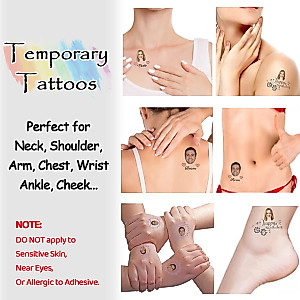 Personalized Temporary Tattoo Custom Name Boy Face Custom Tatto Paper 1 Set of 15 Pieces Birthday Bachelor Wedding Tattoos