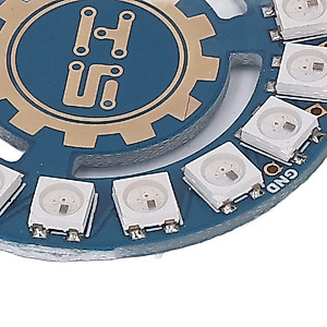 Ring RGB LED, Full Color 800Kbps 2 Pcs Programmable 5V LED Ring Lamp Board for Lighting