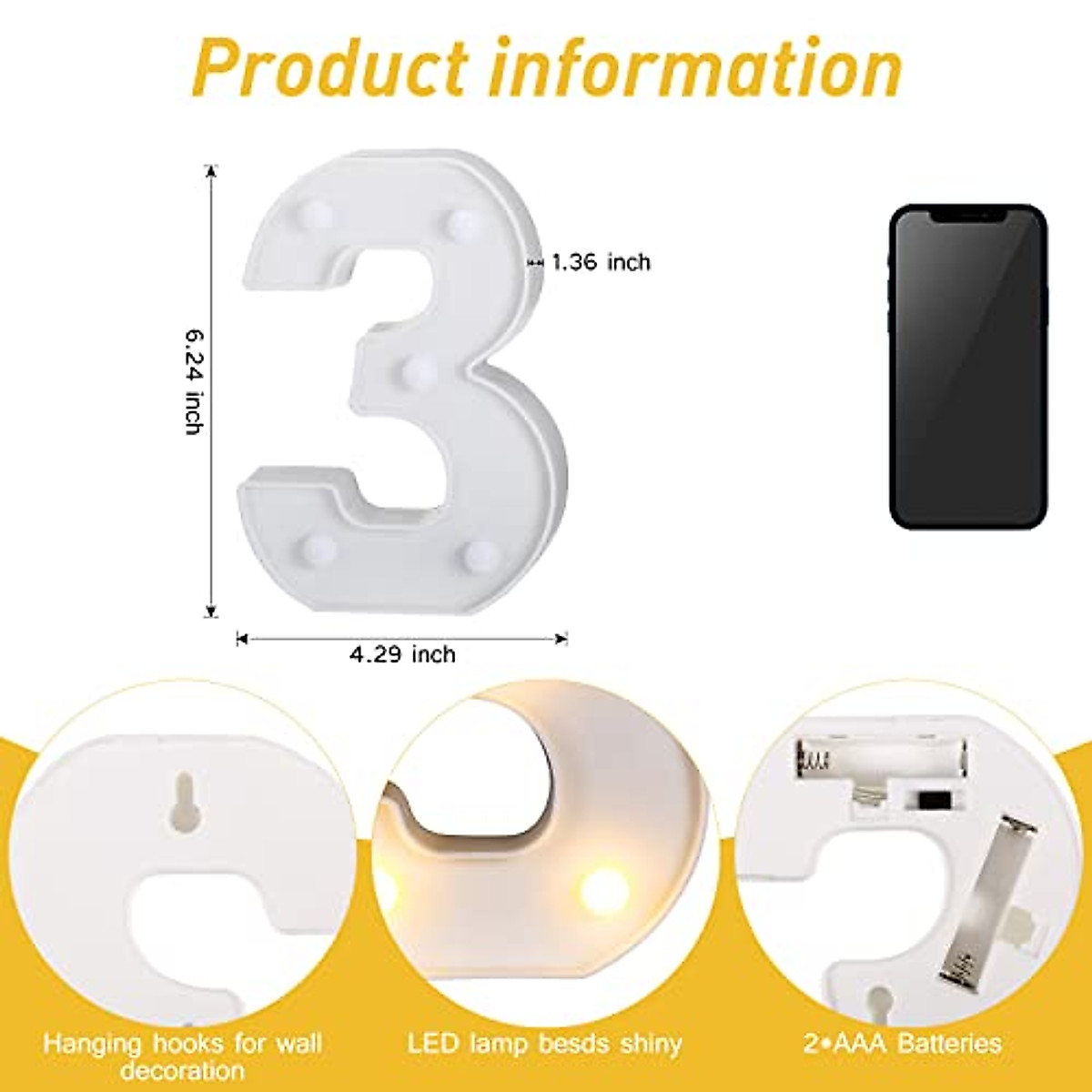 30th Birthday Decorations Marquee Numbers Light up Letters Plastic Led Light Up Number Letters Figure Fairy Birthday Party Supplies Battery Operated Numbers for 30th Happy Birthday Anniversary Event