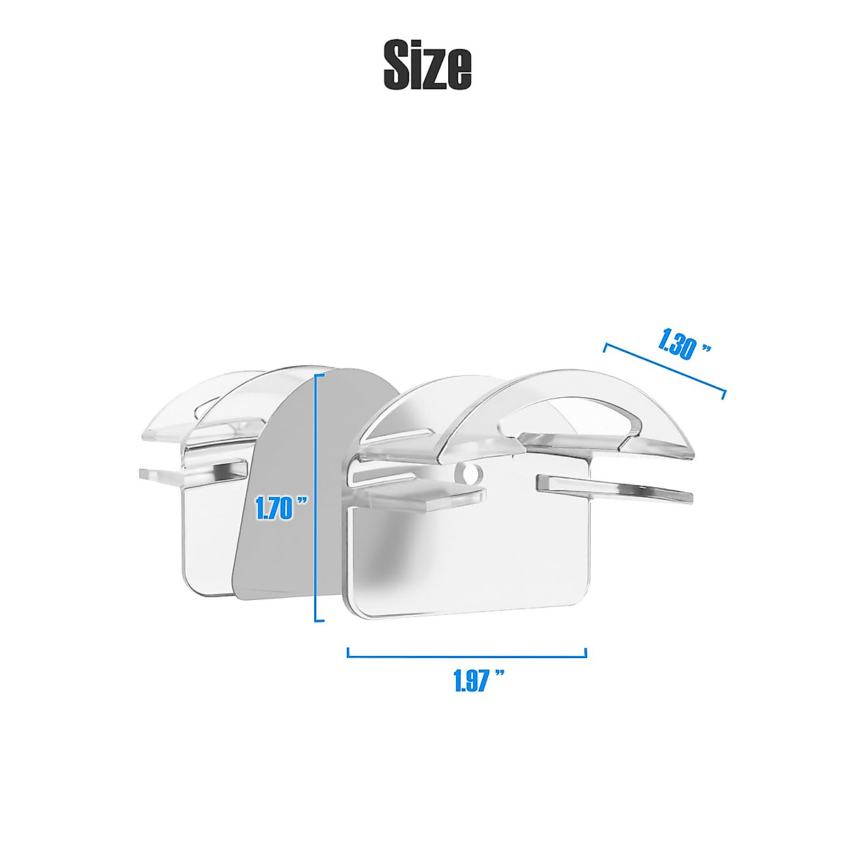 MSKEI Hat Hooks for Wall - 2 Different Ways Hat Racks & Display Baseball Caps, Adhesive Hat Wall Hanger, Hat Organizer Holder (Transparent, 12 Pack)