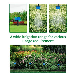 82ft/25m Drip Irrigation Kits, Garden Irrigation Accessories, Automatic Plant Watering System with 1/4” Blank Distribution Tubing Hose, Set for Garden Greenhouse Patio Lawn Flower Bed(Blue)