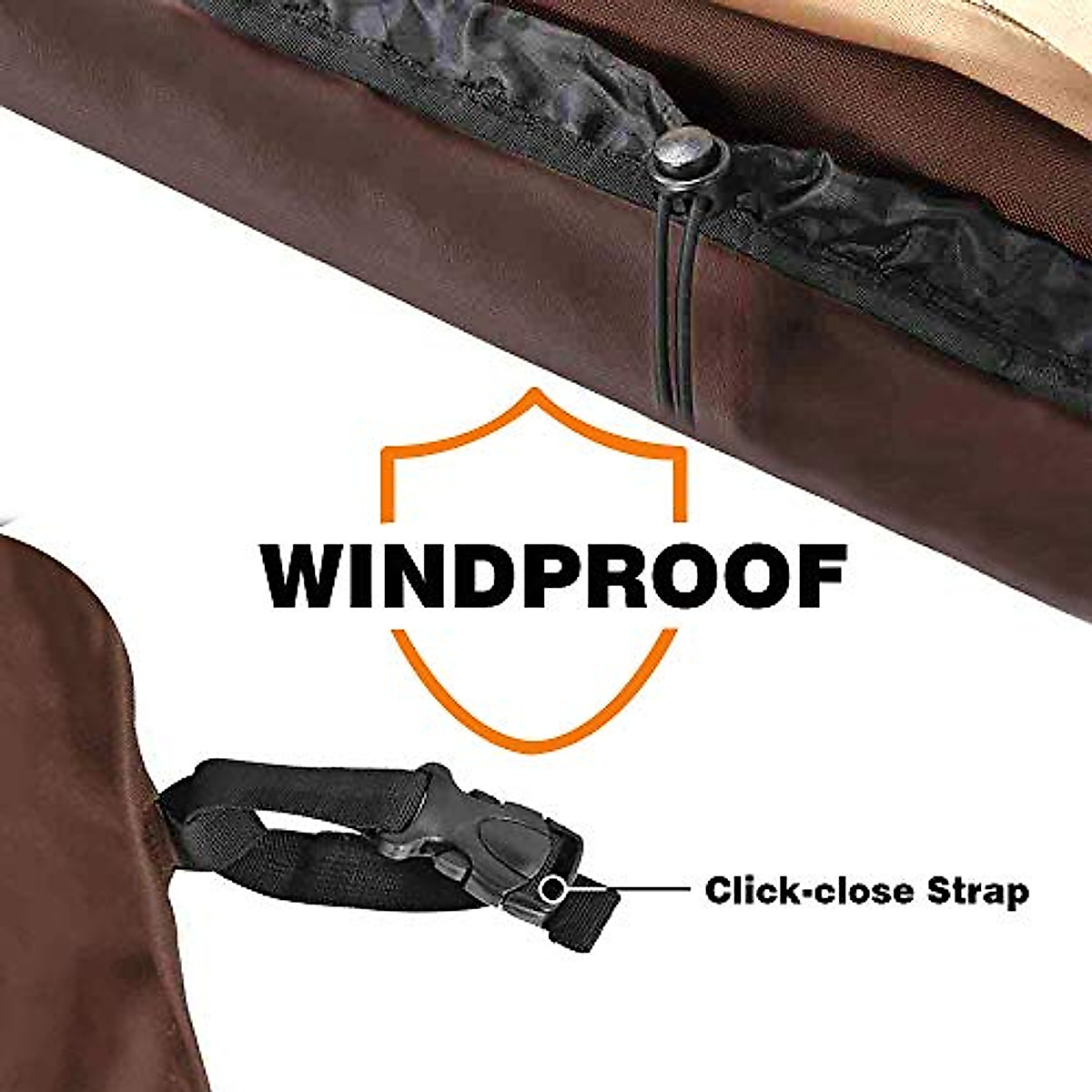 Vailge Veranda Rectangular/Oval Patio Table Cover, Heavy Duty and Waterproof Outdoor Lawn Patio Furniture Covers, Large Beige & Brown