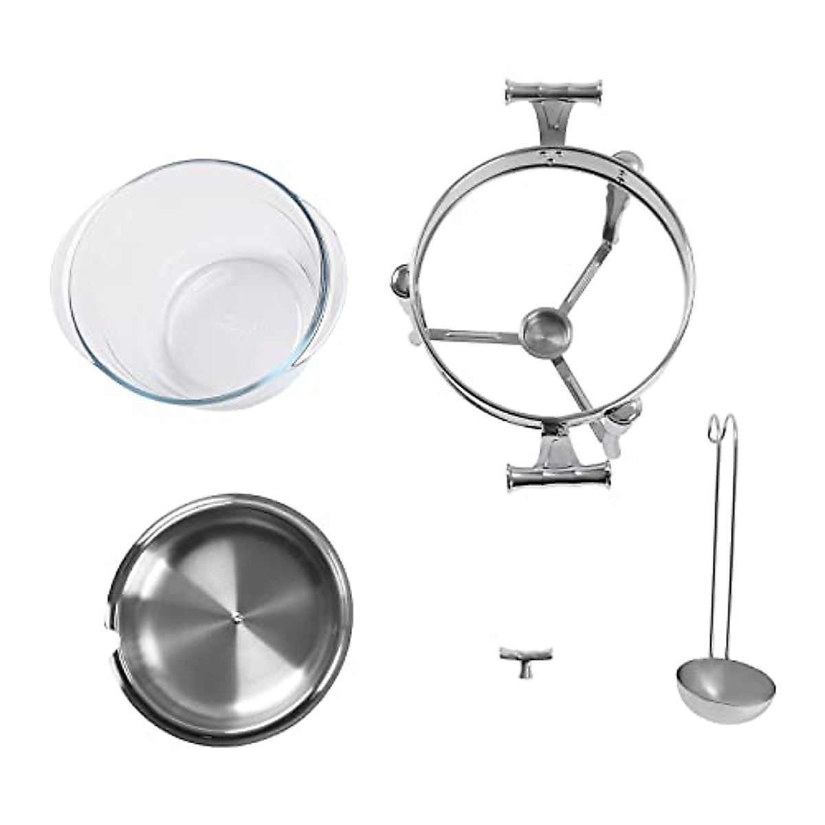 KOLHGNSE 4Qt Round Accent Soup Chafer, Round Stainless Steel Chafer Chafing Dish Buffet Set Commercial Warmers Buffet Servers and Warmers Set Warming Tray