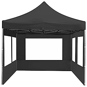 Professional Folding Party Tent with Walls Aluminum,Fruit Stand Gazebo,Deck Gazebo,Camping Gazebo,Hardtop Gazebo,Featuring a Folding Design,for Barbeque,Garden Party,Markets,19.7'x9.8' Anthracite