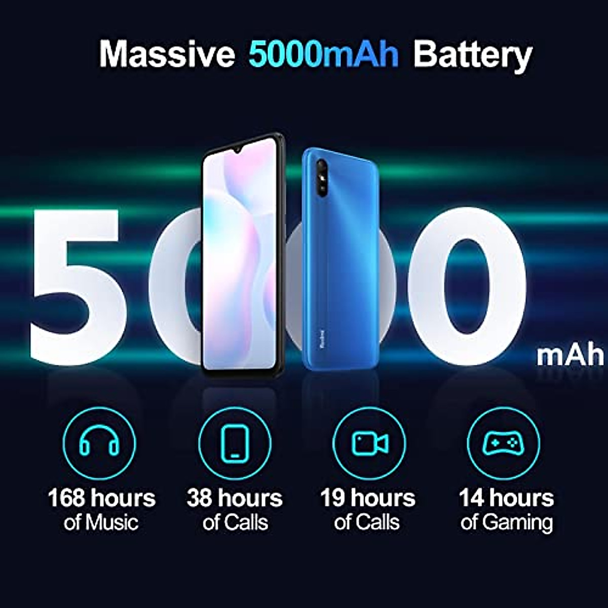 Xiaomi Redmi 9A (32GB+2GB) Factory Unlocked (Only Tmobile/Mint/Ultra USA Market) Global Dual Sim 13MP + (w/Fast Car Charger Bundle) (Granite Gray)