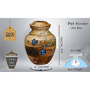 WEE WOODEN Small Urns for Human Ashes | Mini Urns for Human Ashes | Wooden Urn for Dogs Ashes | Cremation Urn for Pet Ashes | Memorial Pet Urns