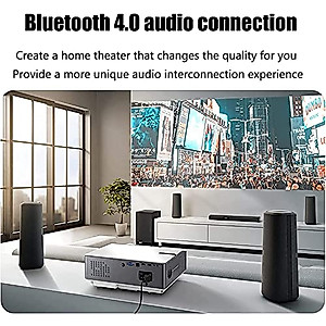 ONOTEC WiFi Mini Projector 4000L Full HD 1080P and 250" Supported, Portable Wireless Mirroring Projector for iOS/Android/TV Stick/PS4/PC Home & Outdoor