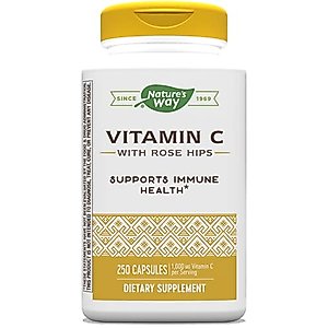 Nature’s Way Vitamin C with Rose Hips Immune Health* 1000 mg Vitamin C per Serving 250 Capsules