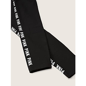Victoria's Secret Pink Cotton High Waist Leggings, Black White, Large