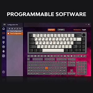 EPOMAKER EK68 65% Wireless Gaming Keyboard, Hot Swappable Gasket Mechanical Keyboard with Metal Knob, Bluetooth 5.0/2.4Ghz Wireless/USB-C Wired Custom Keyboard (Black Purple, Gateron Pro Yellow)